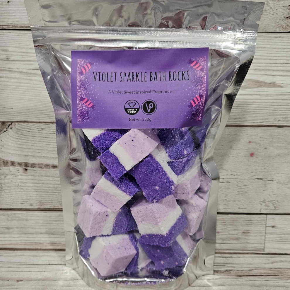 Violet Sparkle Bath Rocks – The Soap Sisters